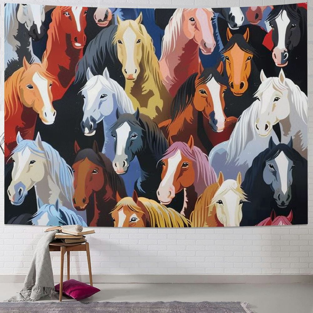 Orinice Horses Tapestry Wall Hanging Unique Style for Home Wall Decor ...