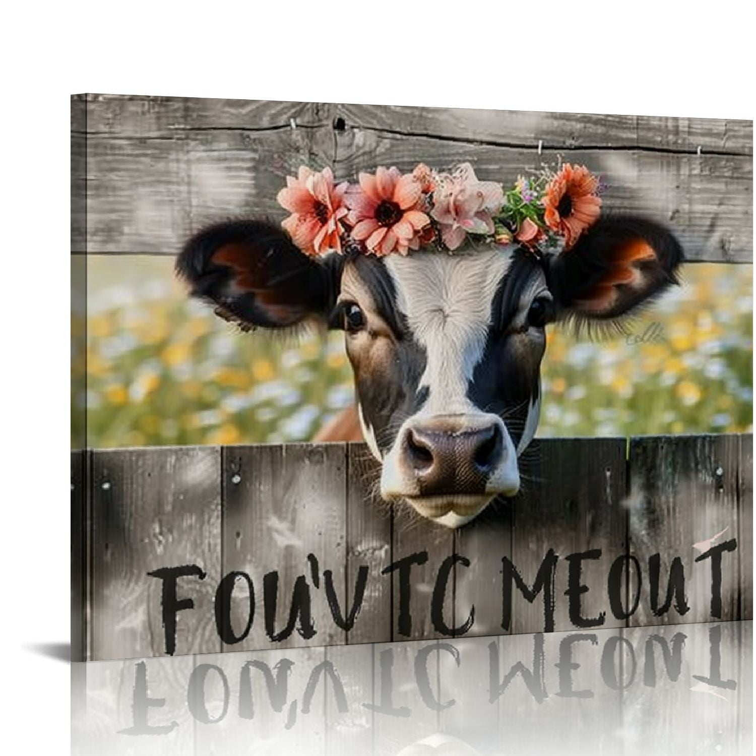 Orinice Inspirational Cow Decor Canvas Wall Art Wall Decor Cute Cow ...