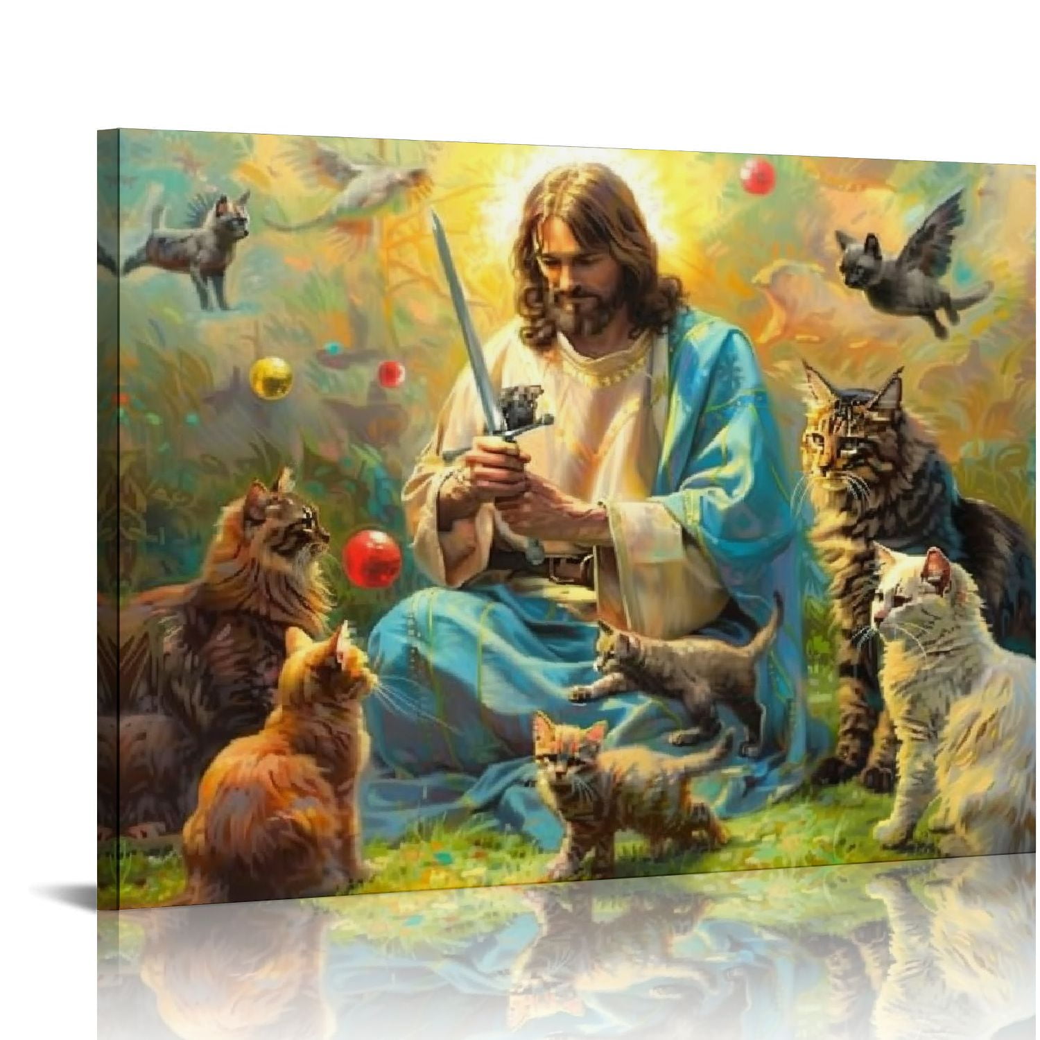 Orinice Jesus Christian God Surrounded By Cats Angels for People Love ...