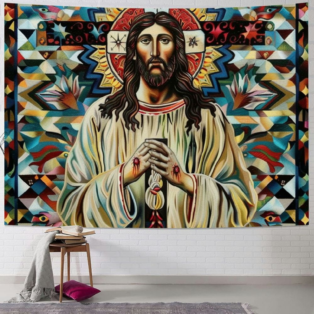 Orinice Jesus Cross Patterns Tapestry Wall Hanging Unique Style for ...
