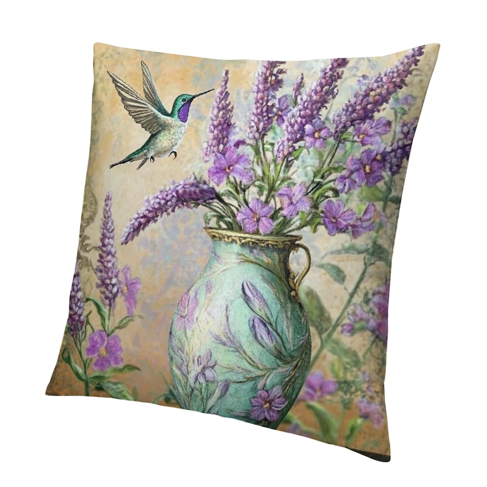 Orinice Lavender Pillow Covers Purple Flower Rustic Pillow Covers ...