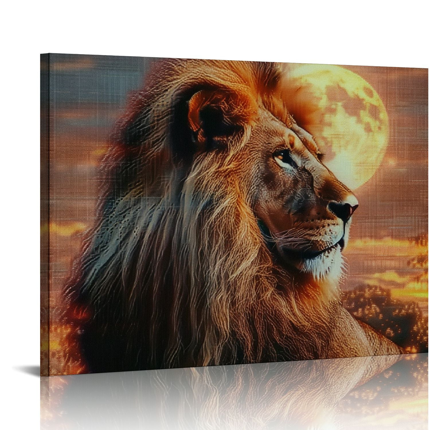 Orinice Lion Full Moon Surrealism Fine Art Aesthetic Poster & Print ...