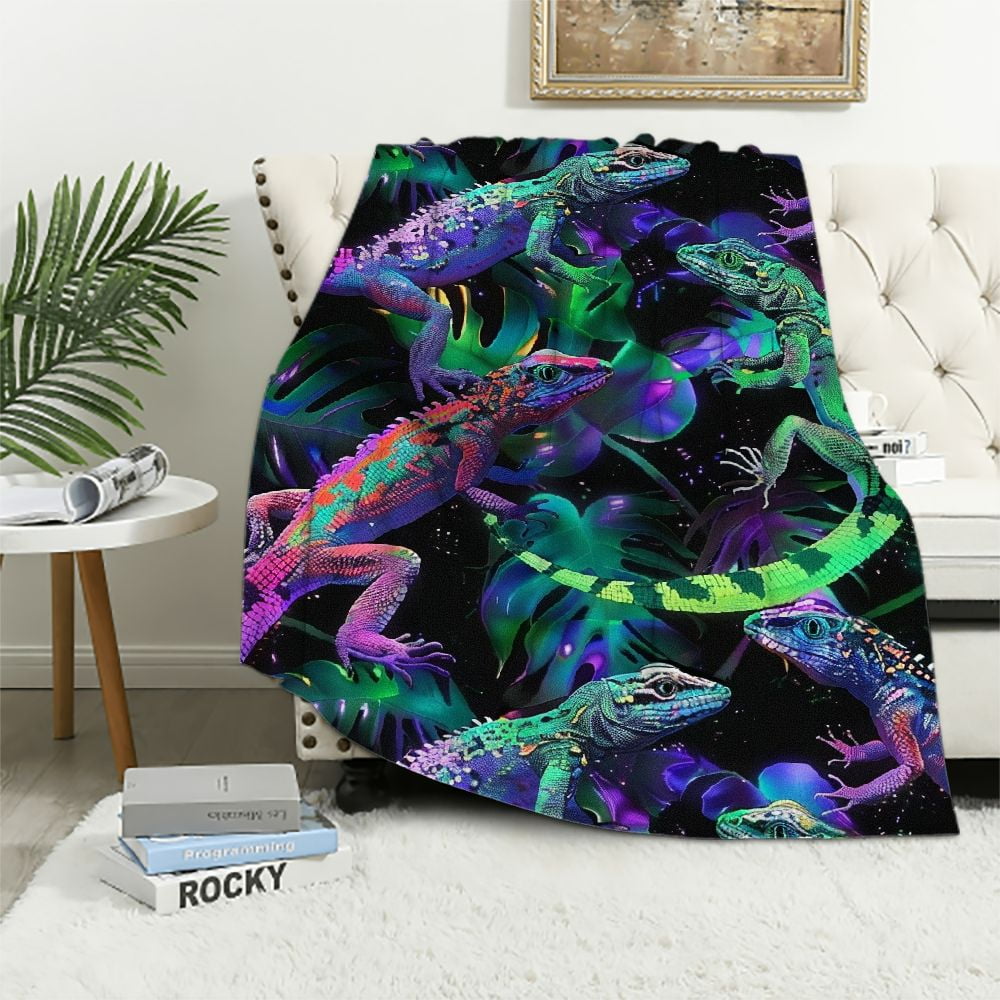 Orinice Lizards Theme Warm Lightweight Soft Fleece Blanket for All ...