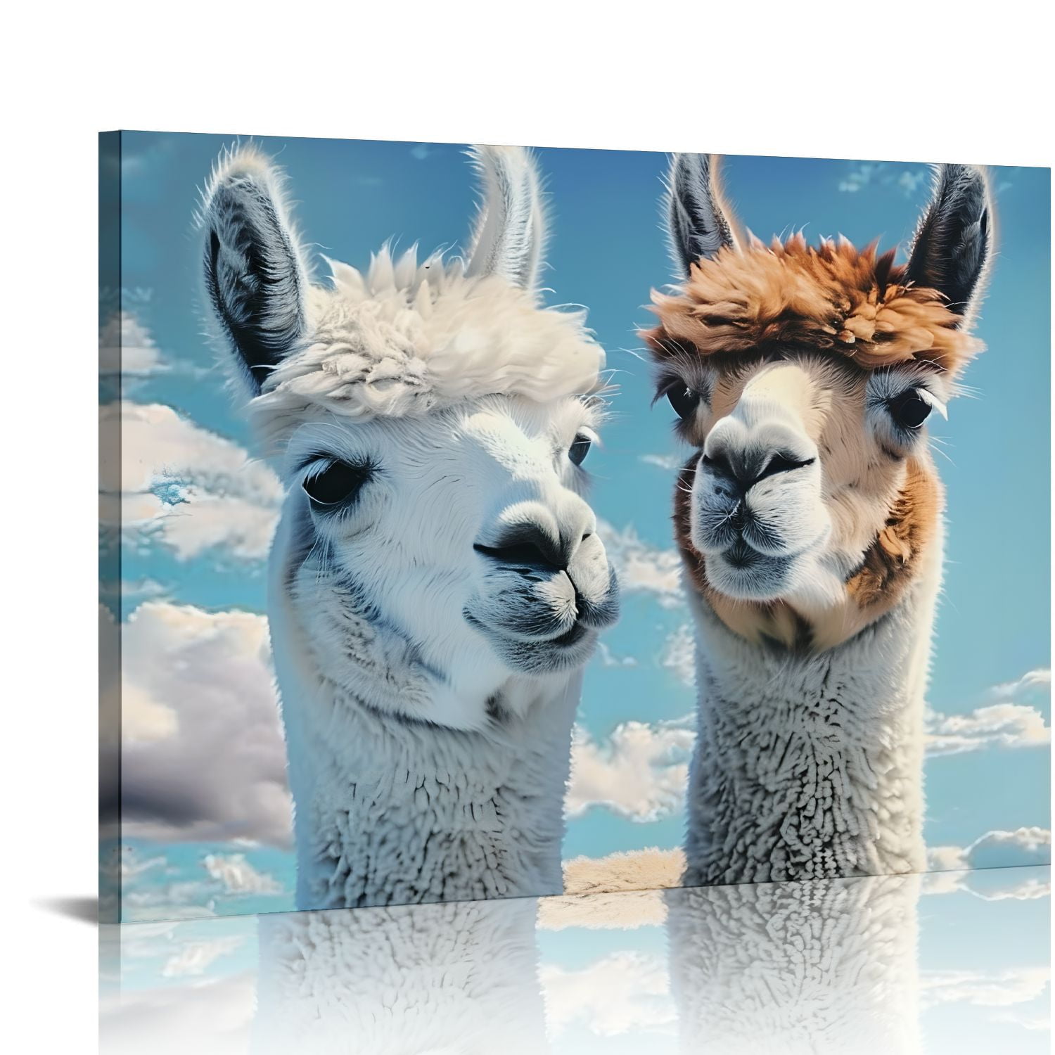 Orinice Llamas Clouds Blue Background Fine Art Aesthetic Poster & Print ...