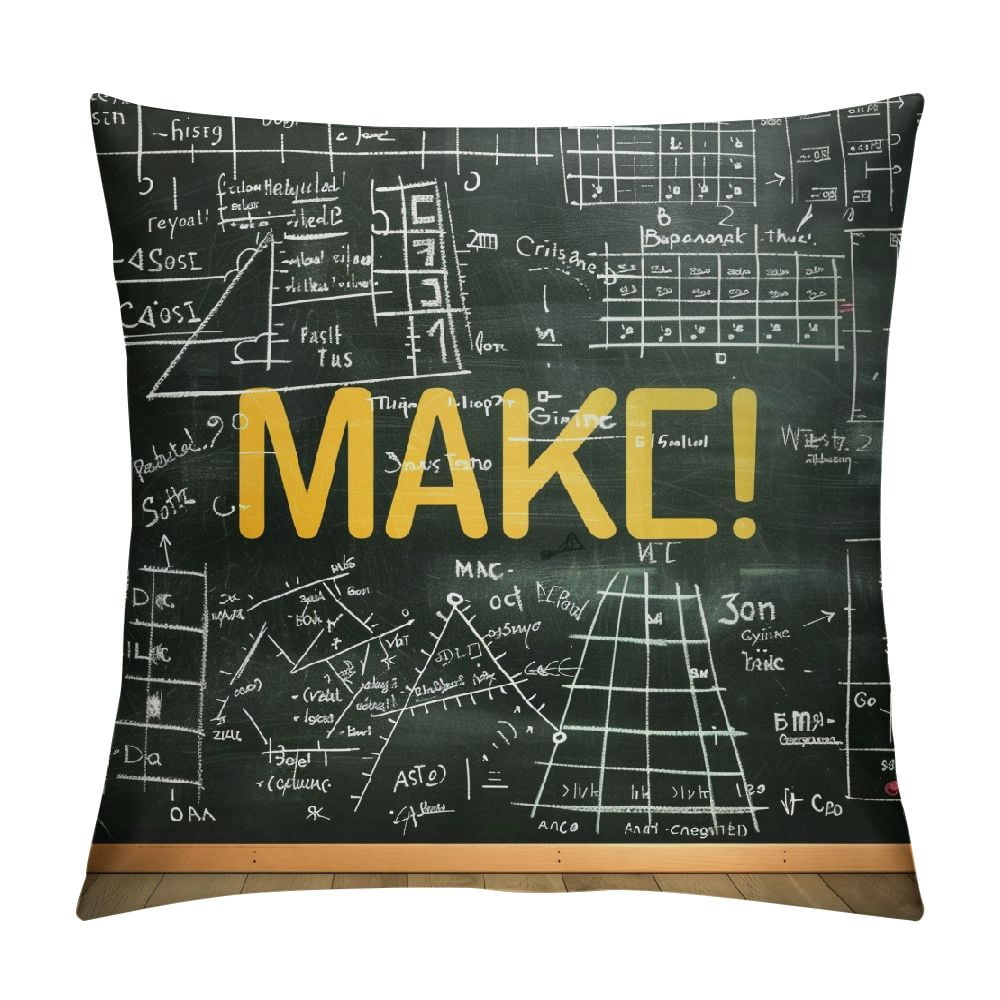 Orinice Mathematics Classroom Throw Pillow Cushion Cover by , Dark ...
