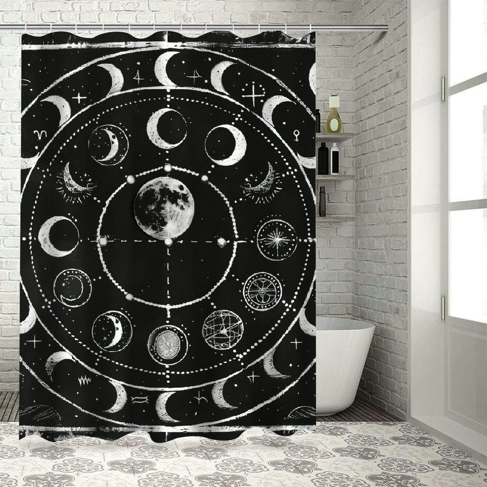 Orinice Moon Phases Zodiac Signs Bathroom Decor Set with Hooks ...