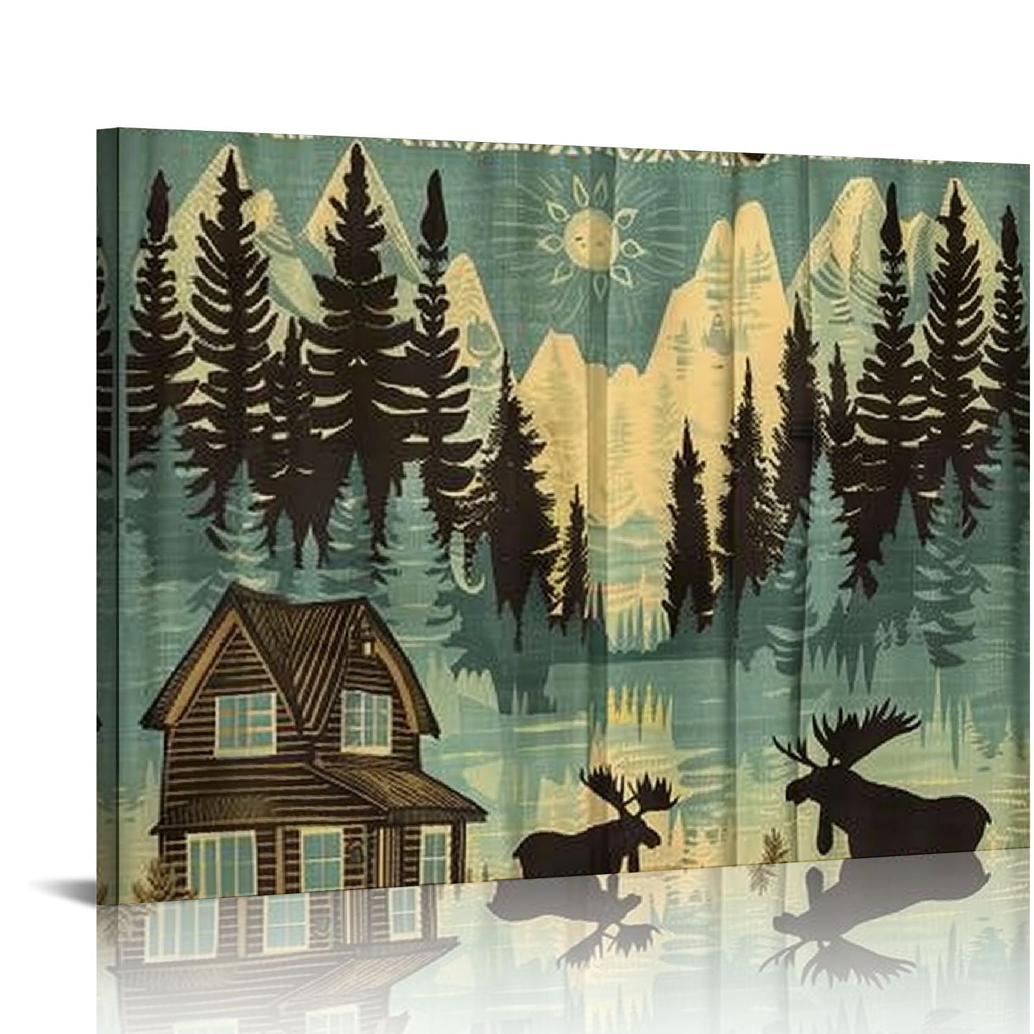 Orinice Moose Cabin Forest Fine Art Aesthetic Poster & Print Wall ...