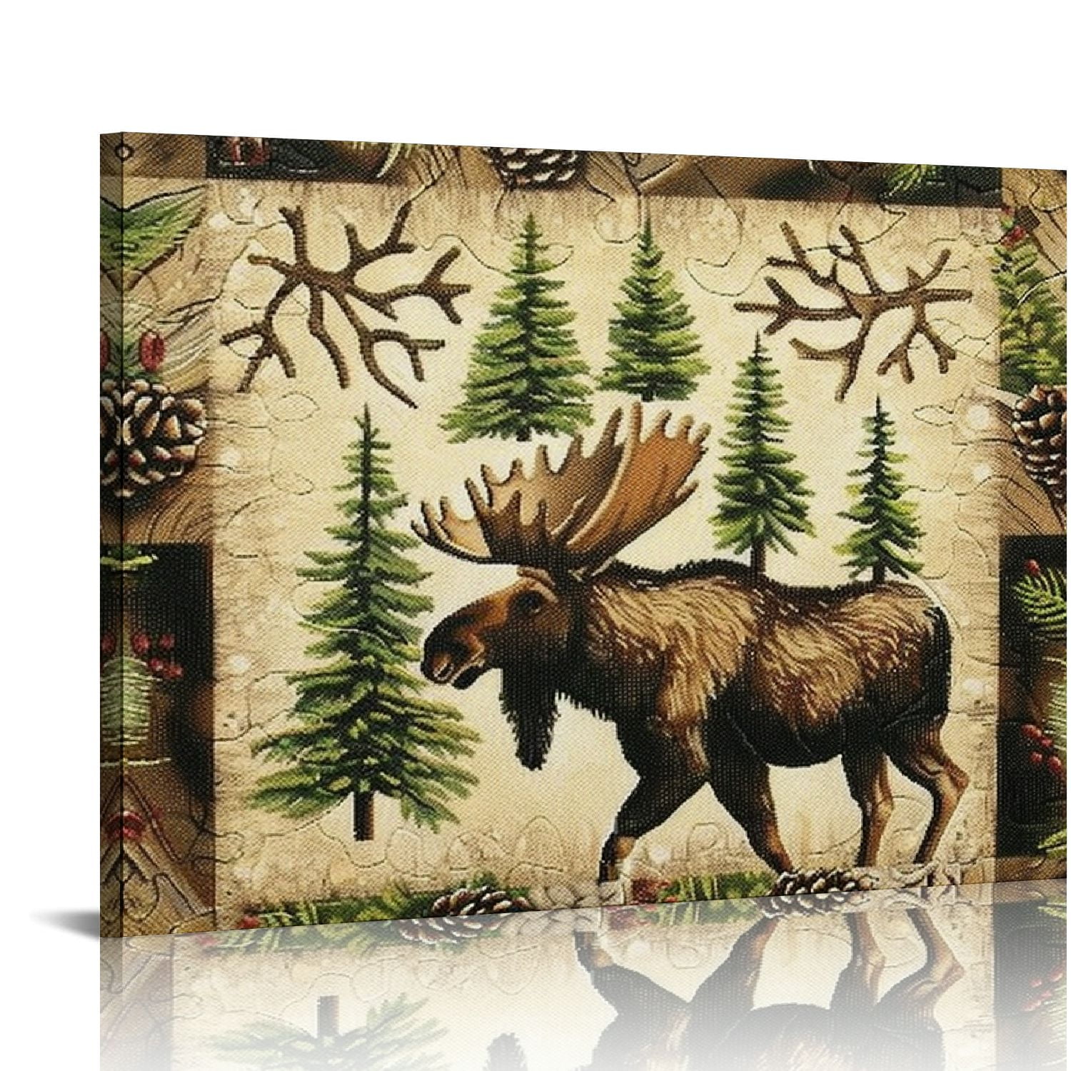 Orinice Moose Pine Tree Pine Cones Fine Art Aesthetic Poster & Print ...