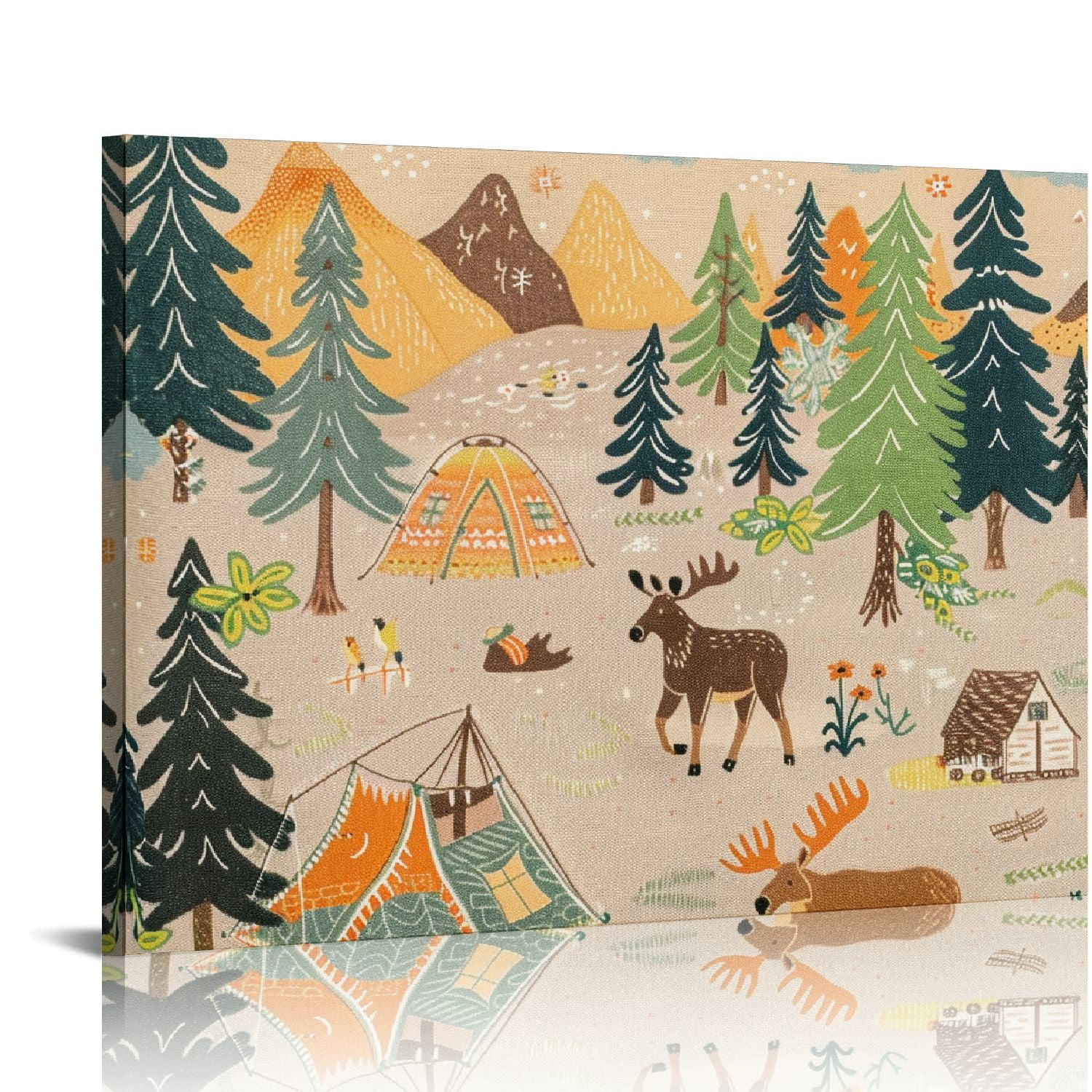 Orinice Moose Tent Camp Fine Art Aesthetic Poster & Print Wall Painting ...