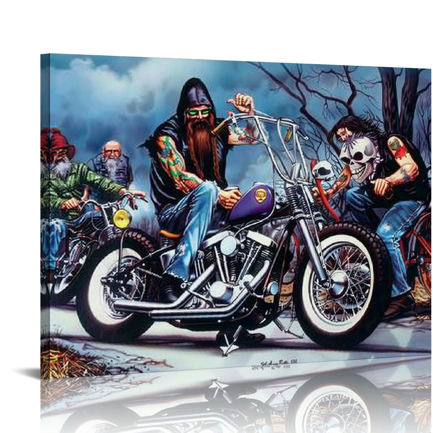 Orinice Motorcycle Rider David Mann Wallpaper Art (7) Canvas Wall Art ...