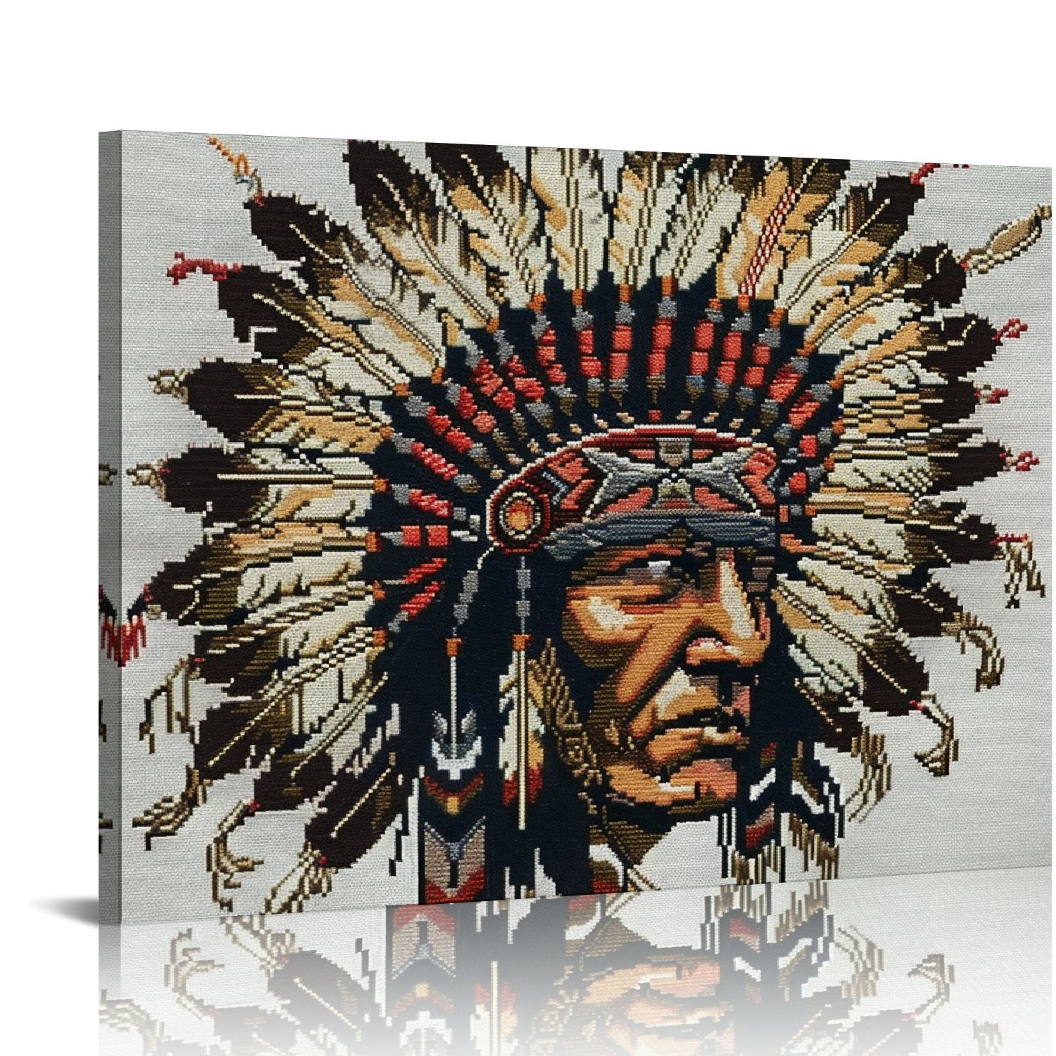 Orinice Native American Headdress Folk Art Fine Art Aesthetic Poster ...