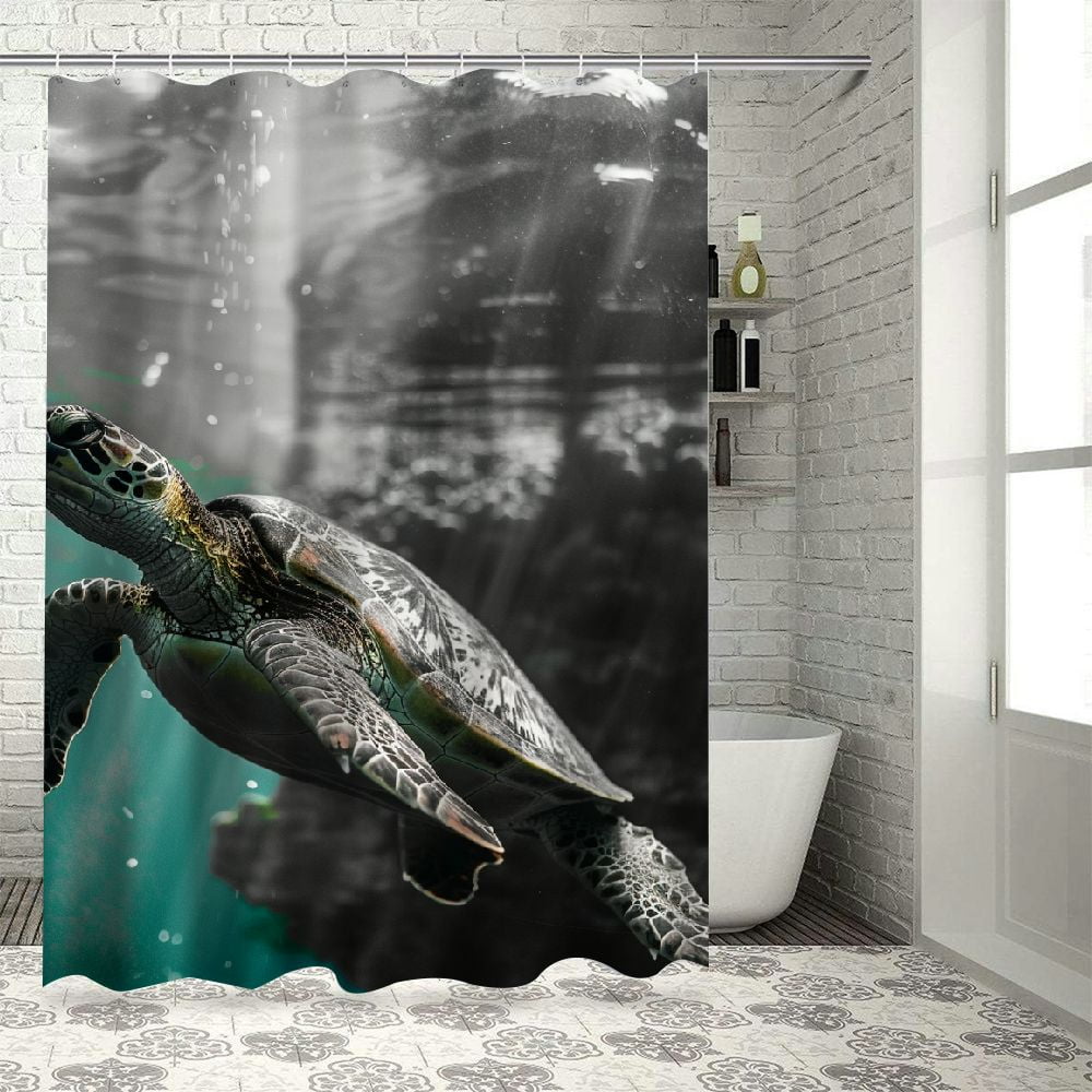 Orinice Nautical Sea Turtle Black and White Ocean Kids Bathroom Sets ...