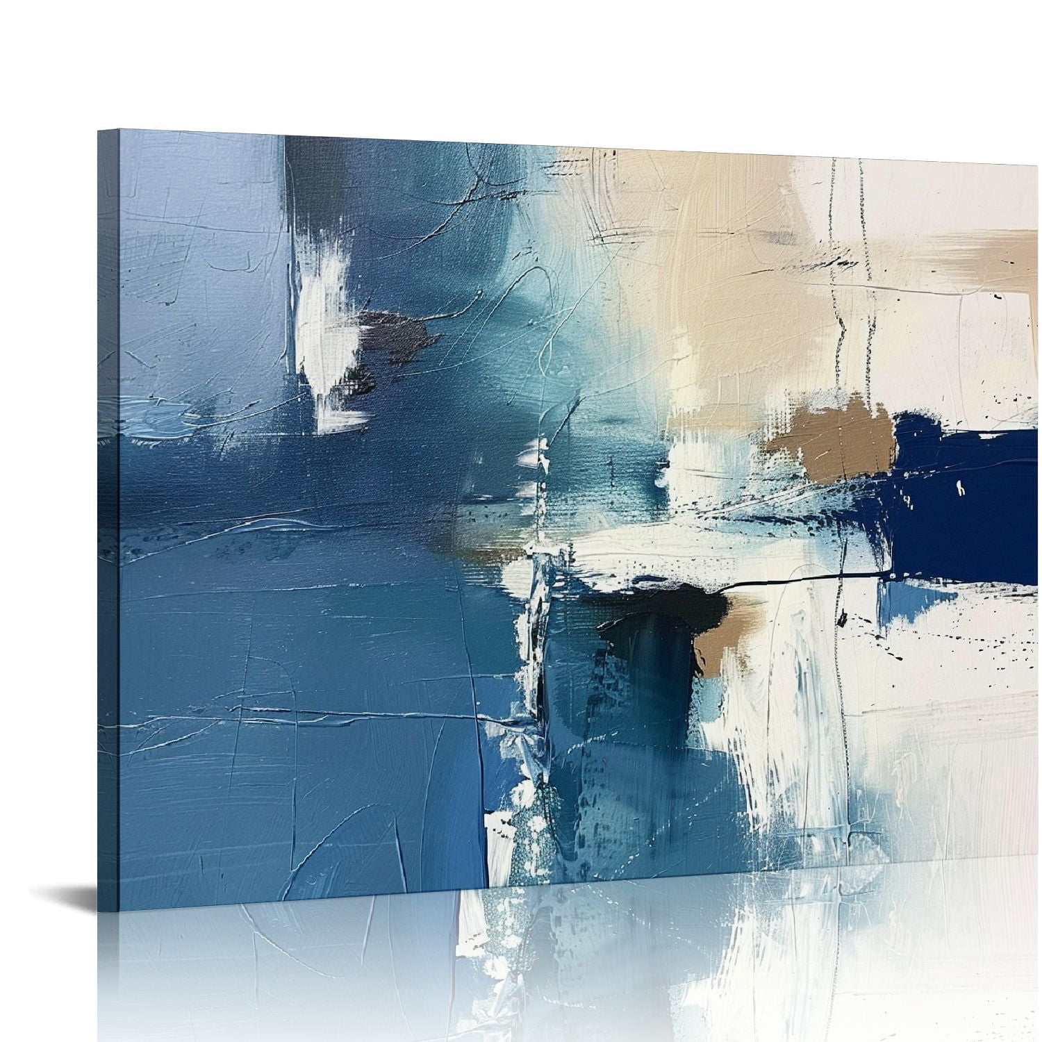 Orinice Navy Blue Pictures Wall Art Abstract Modern Painting Canvas ...