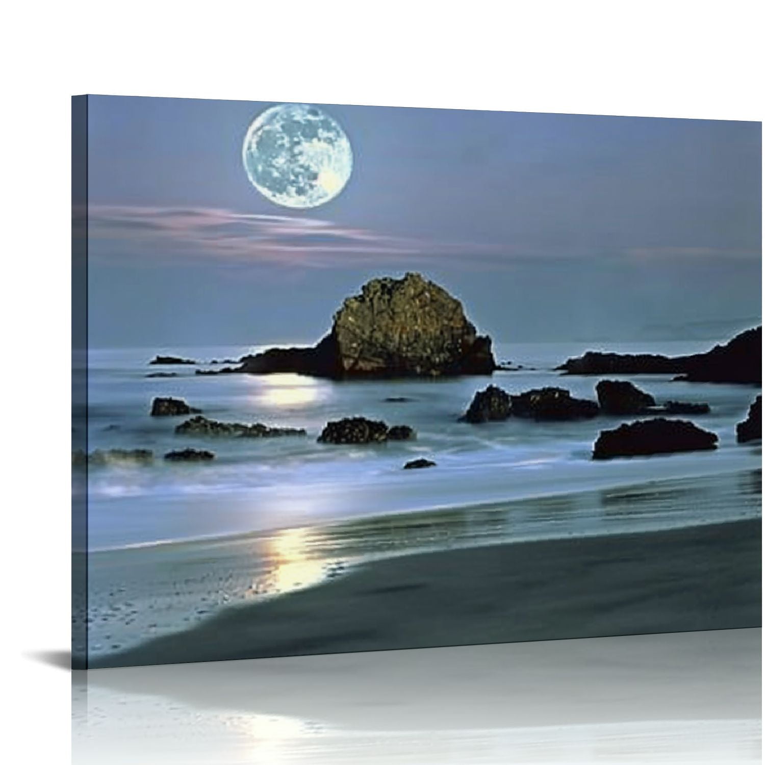 Orinice Ocean Wall Decor Full Moon Laguna Beach Theme Inspirational Art ...