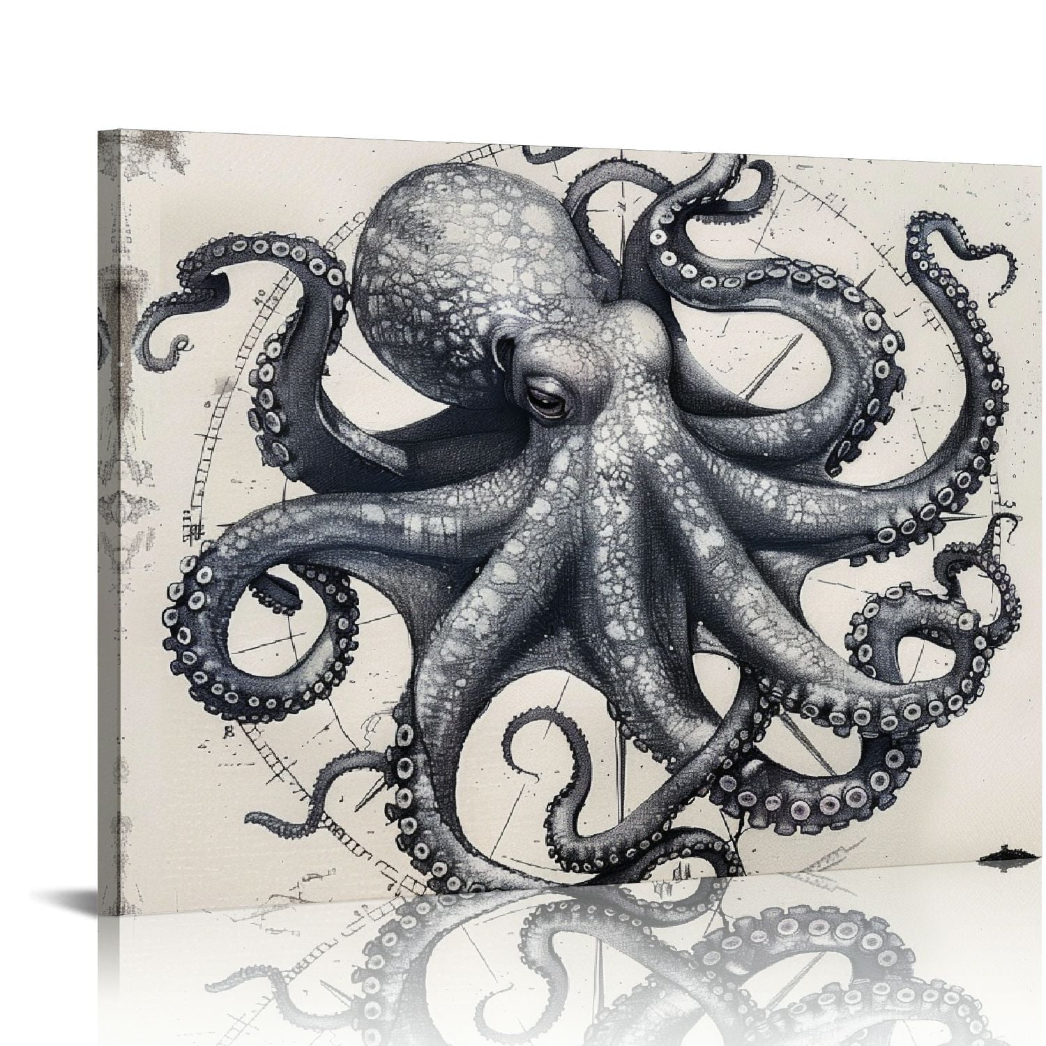 Orinice Octopus Compass Generative Art Fine Art Aesthetic Poster ...