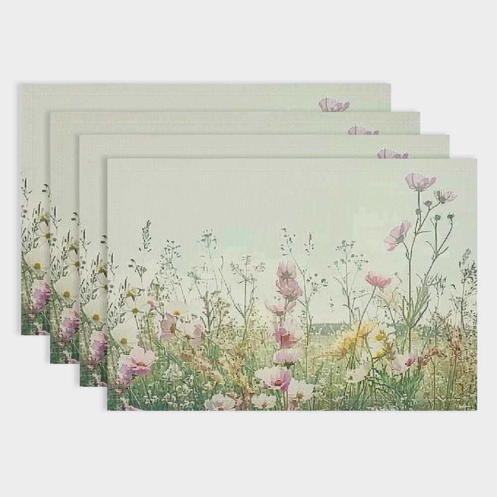 Orinice Pack Floral Paper Placemat Disposable Watercolor Wildflower ...