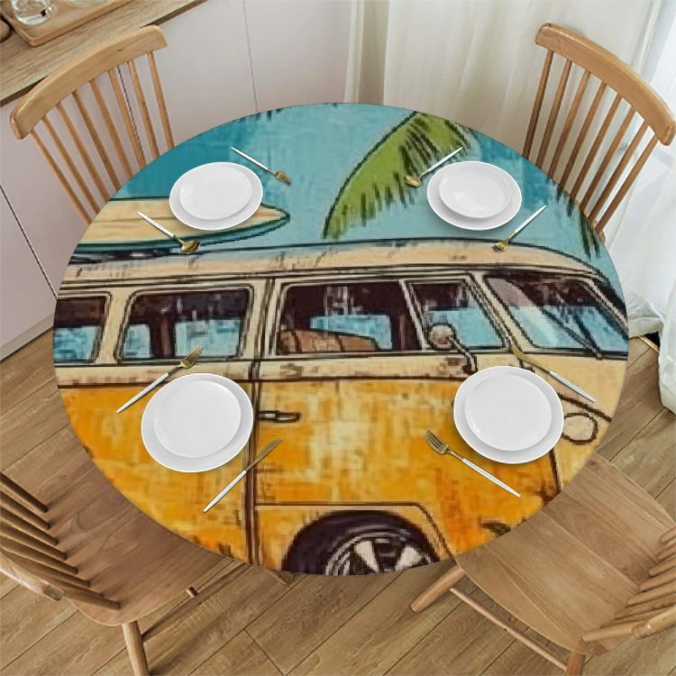 Orinice Palm Tree Round Tablecloth 100% Polyester Fiber for Indoor and ...