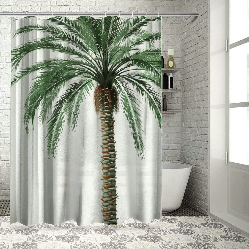 Orinice Palm Tree Shower Curtain Set Tropical Plants Plant Bath Set ...