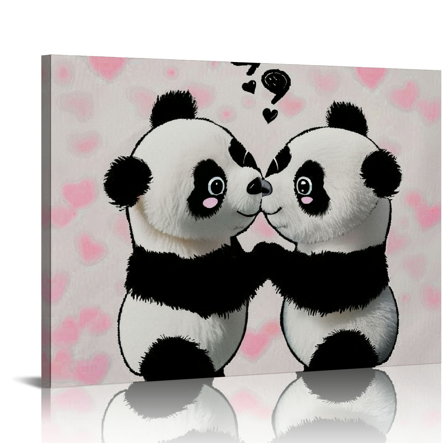 Orinice Panda Hearts Cute Funny Fine Art Aesthetics Poster & Print Wall ...