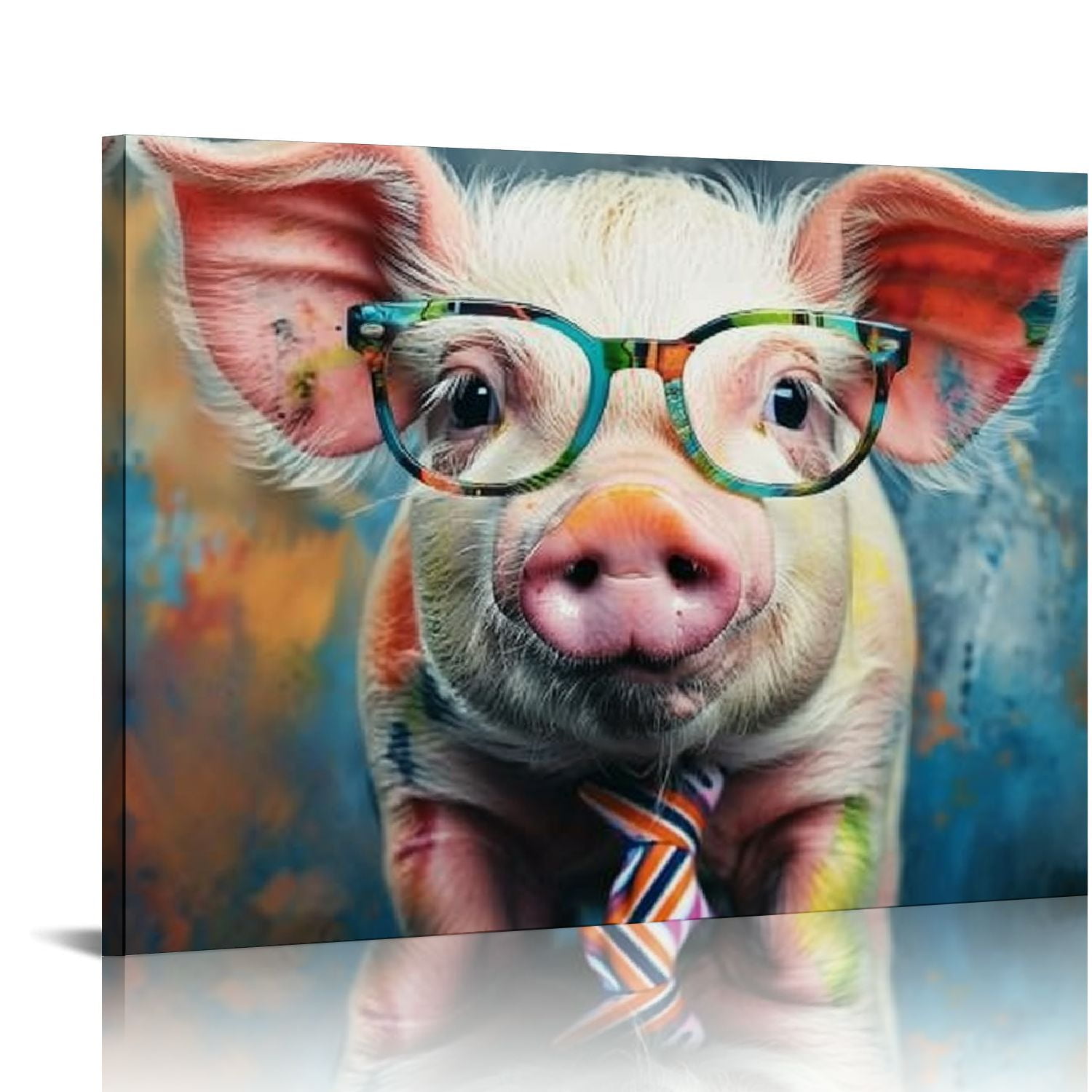 Orinice Pig Pictures Wall Art Cute Farm Animal Portrait Prints Colored ...