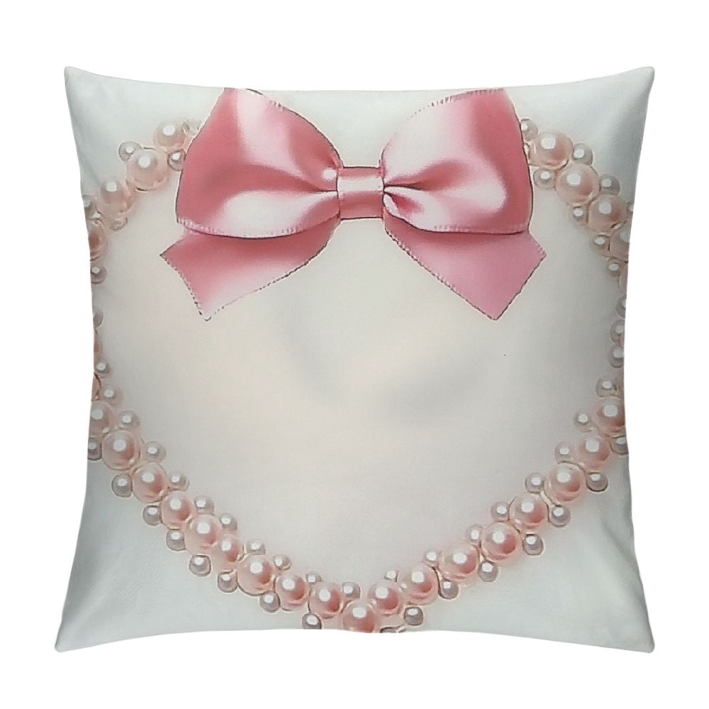 Orinice Pink Heart Coquette Bow Pillow Covers Coquette Room Decor ...
