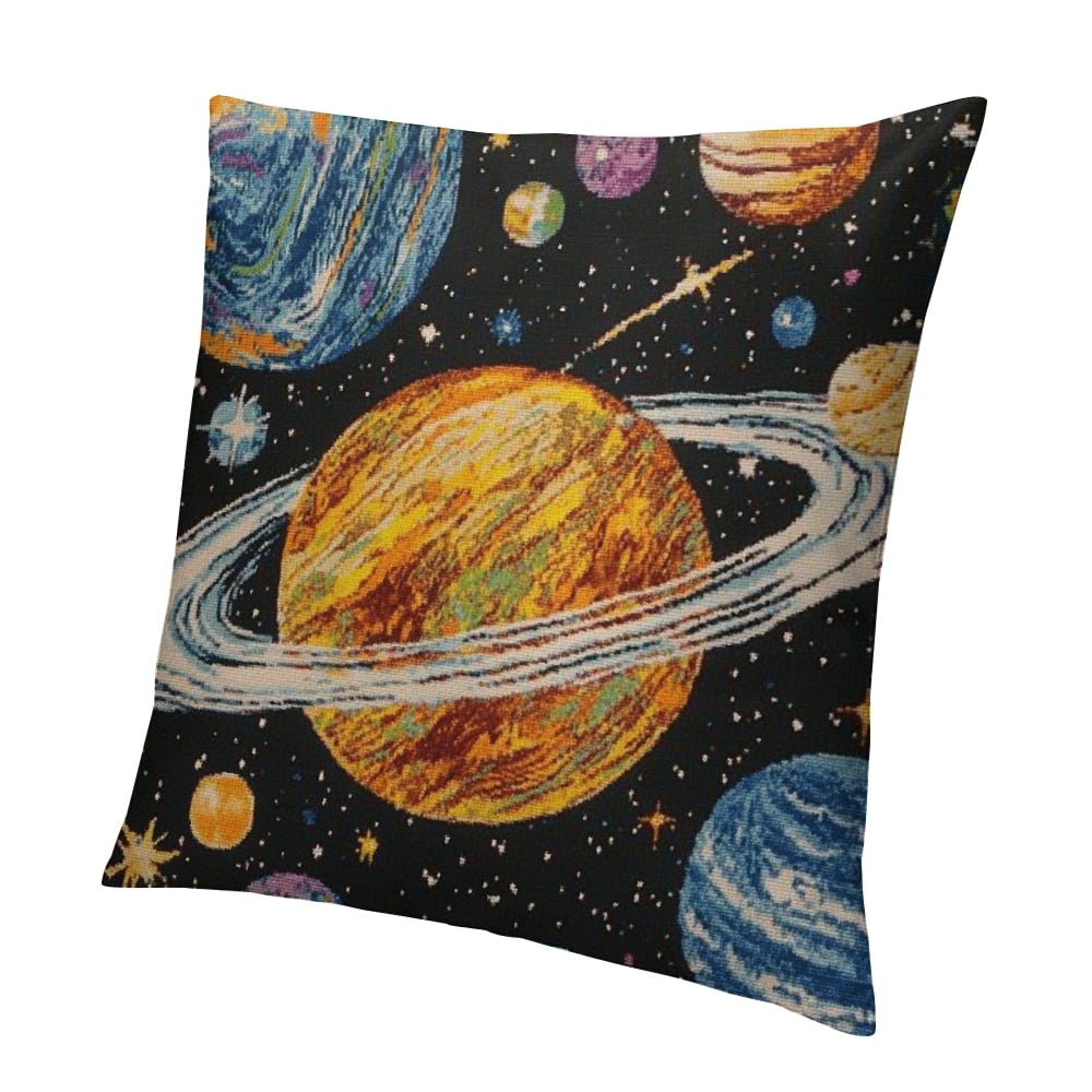 Orinice Planet Throw Pillow Cover Fantasy Starry Sky Universe Outer ...