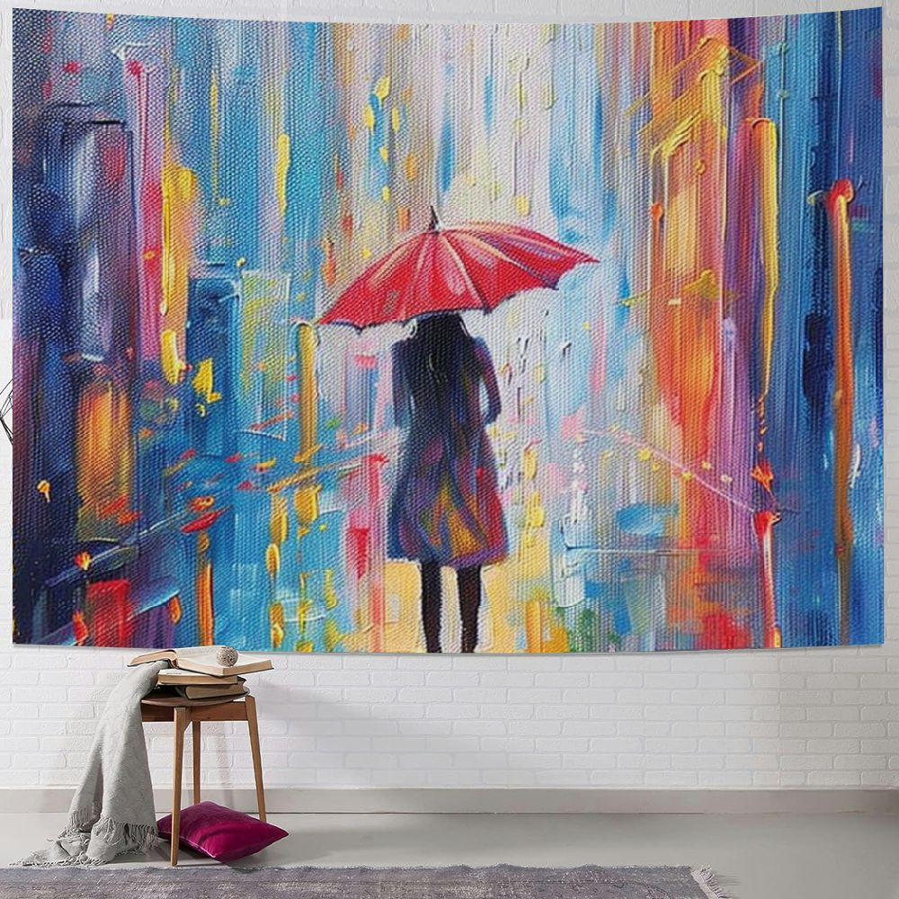 Orinice Rainy Day Tapestry Wall Hanging Unique Style Graphic Tapestries ...