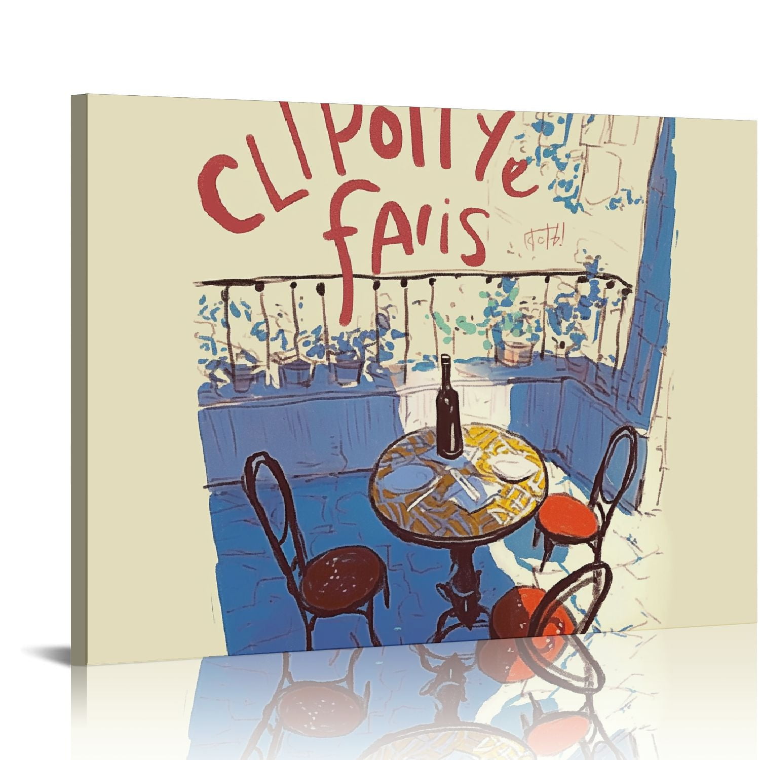 Orinice Retro French Wine Poster Vintage Kitchen Canvas Wall Art Bar ...