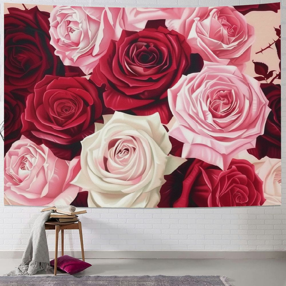 Orinice Roses Tapestry Wall Hanging Unique Style Graphic Tapestries ...