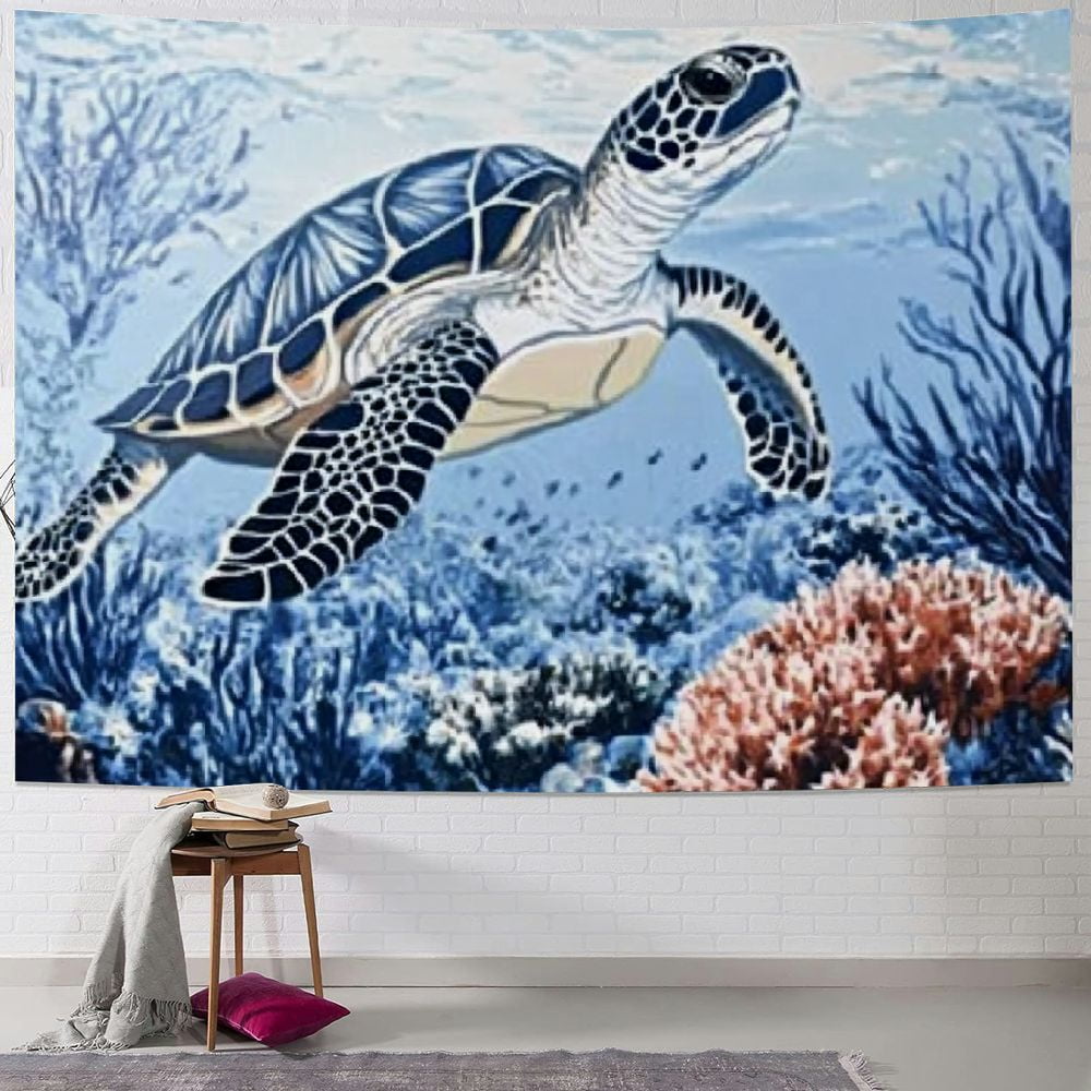 Orinice Sea Turtle Tapestry Ocean Animals Marine Life Wall Hanging Art ...
