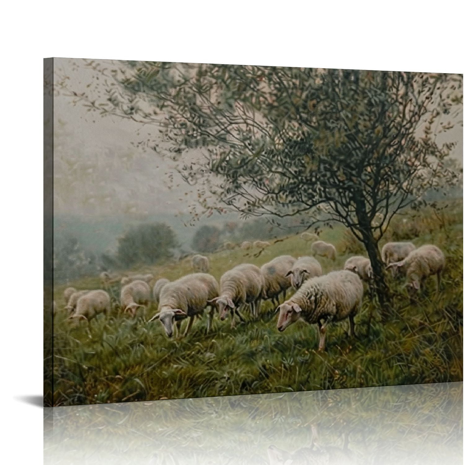 Orinice Sheep Painting Farm Animal Print Vintage Wall Decor Farmhouse ...