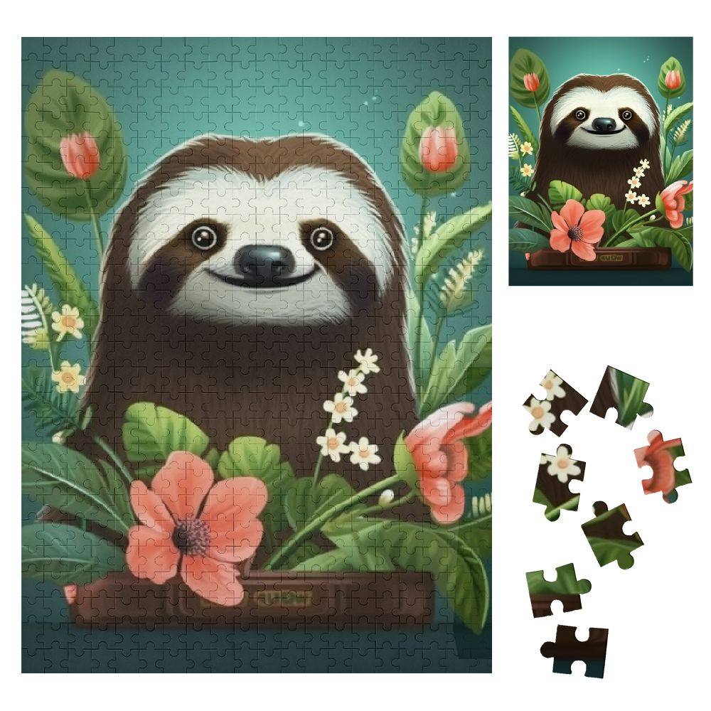 Orinice Slot Machine Flower Green Background Wooden Jigsaw Puzzle ...