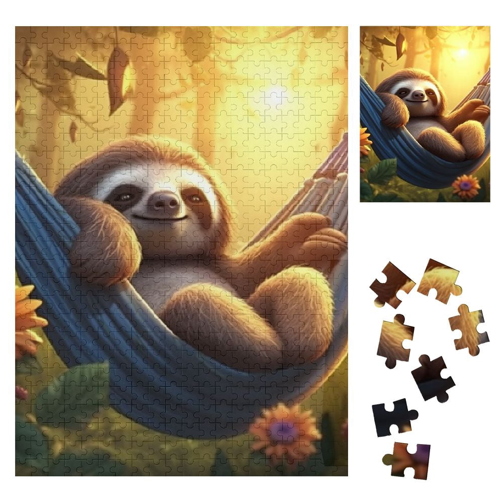 Orinice Sloth Wooden Jigsaw Puzzle Vertical Style Puzzle for Adults and ...