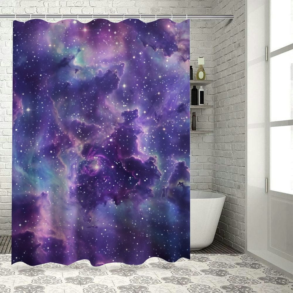 Orinice Star Cluster Purple Sky Stars Bathroom Decor Set with Hooks ...
