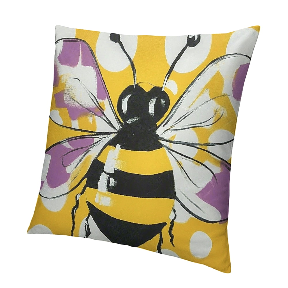 Orinice Summer Bee Pillow Covers Bumblebee Polka Dots Spring Outdoor ...