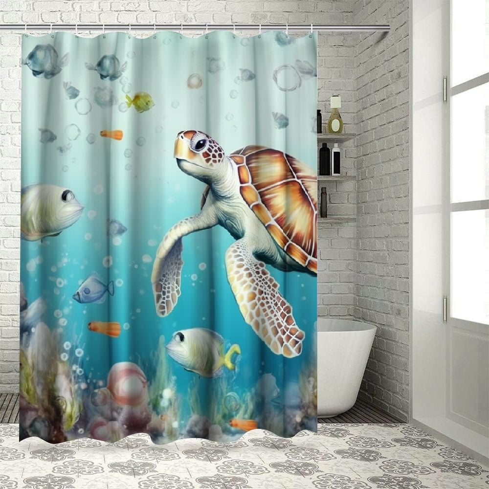 Orinice Summer Sea Turtle Shower Curtains for Bathroom Ocean Undersea ...