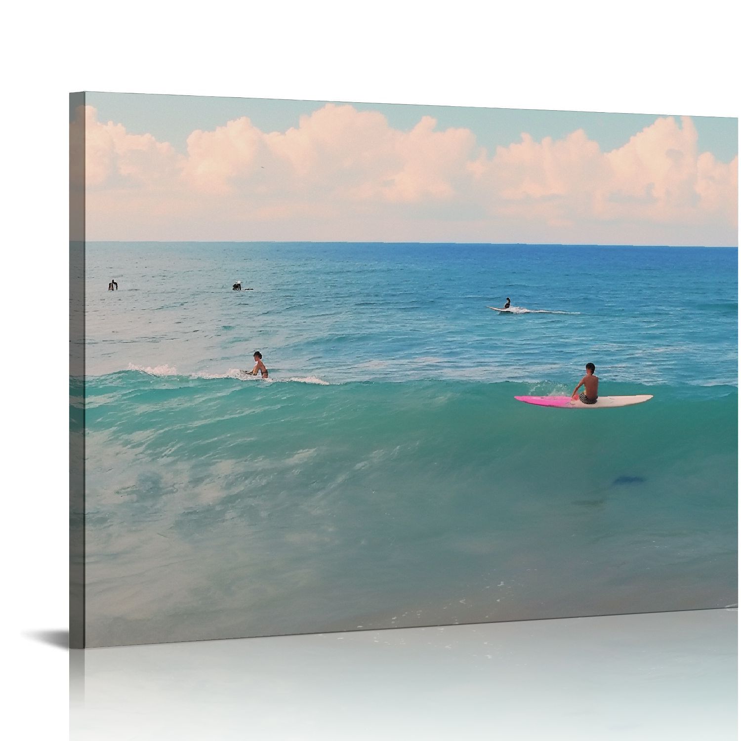 Orinice Summer Trendy Pink Poster Coastal Cowgirl Surfing Canvas Wall ...