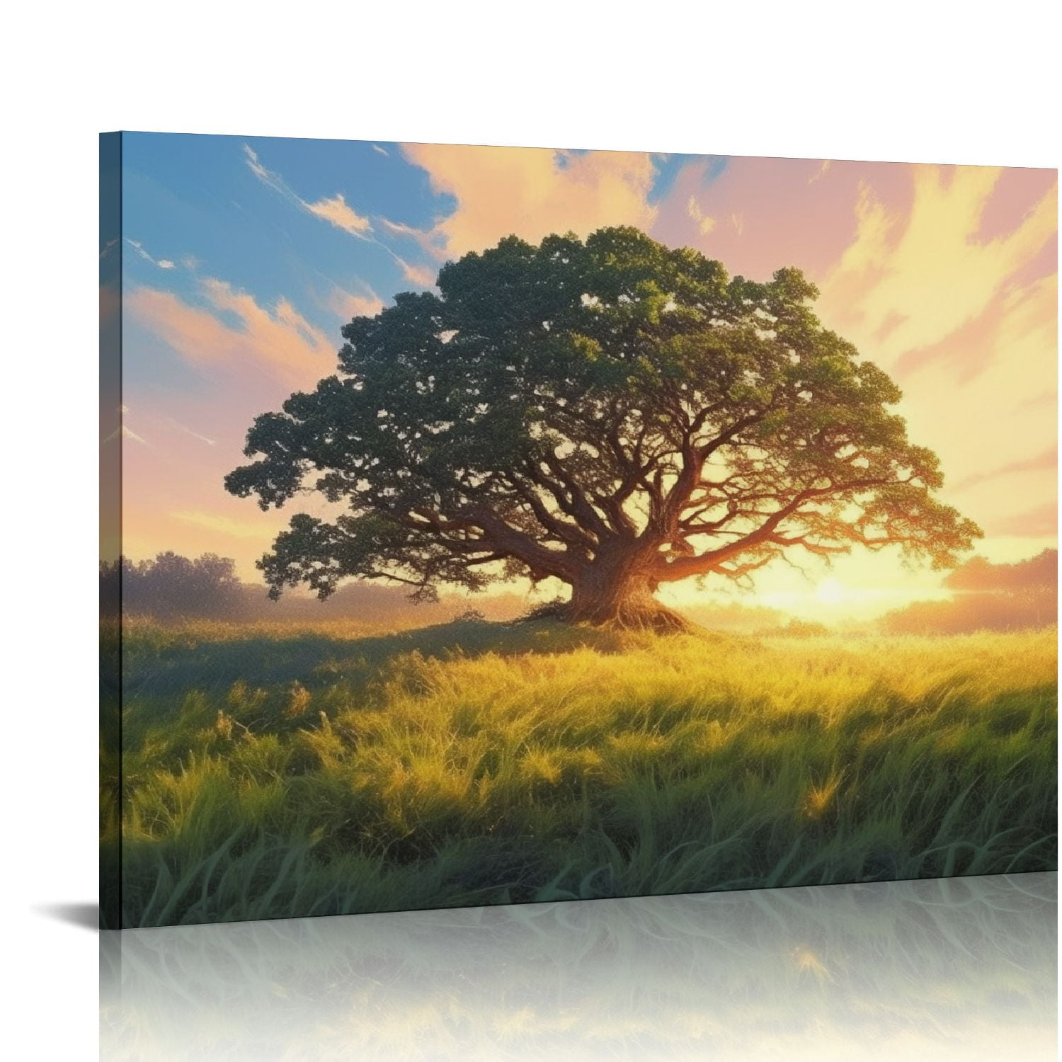 Orinice Sunrise rectangle wall art Tree Of Life Botanical Grass ...