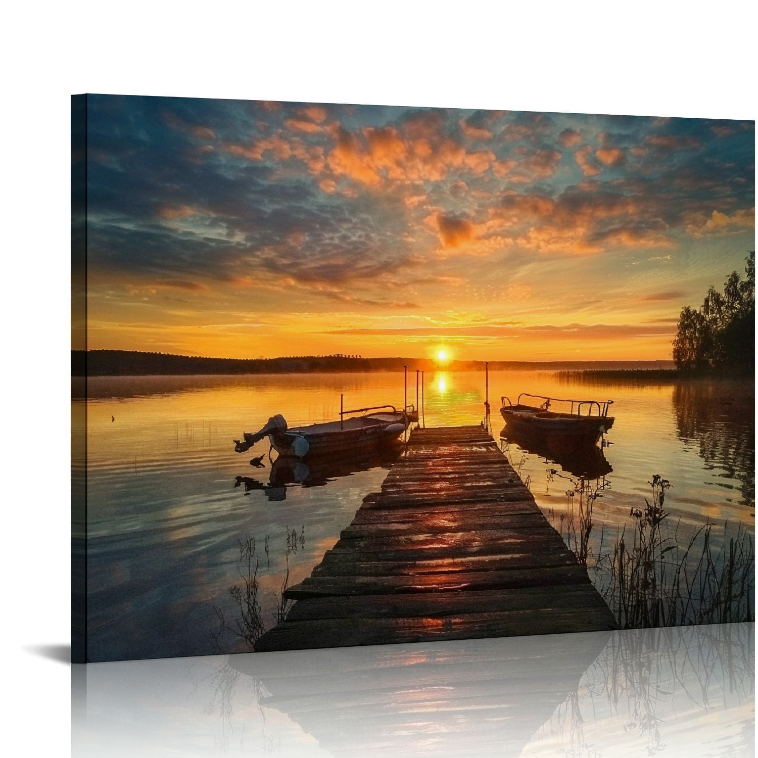 Orinice Sunset Over The Fishing Pier At Finland Lake Photo National ...