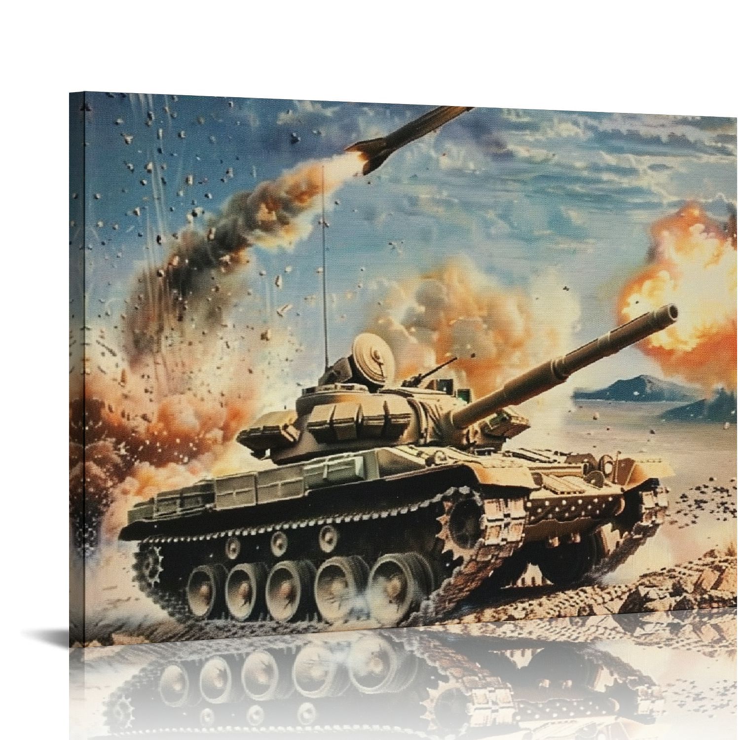 Orinice Tank Rocket War Fine Art Aesthetic Poster Print Wall Painting ...