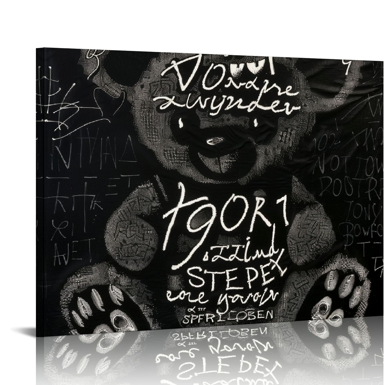 Orinice Teddy Bear Words Black Fine Art Aesthetic Poster & Print Wall ...