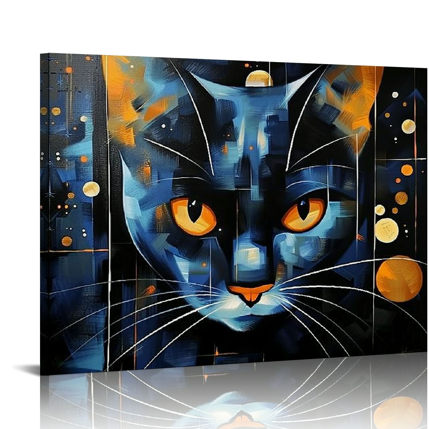 Orinice Texture Style Abstract Art Cat Painting Wall Art - Abstract Cat ...