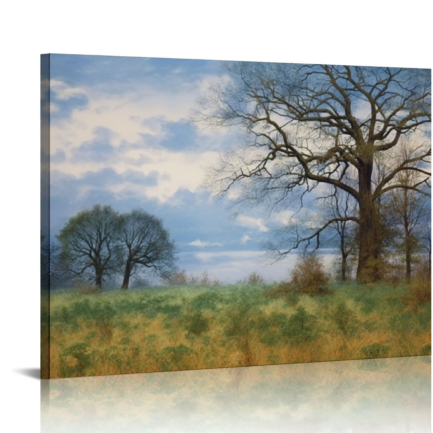 Orinice | Trees and Undergrowth, Vintage Overgrown Meadow Print ...