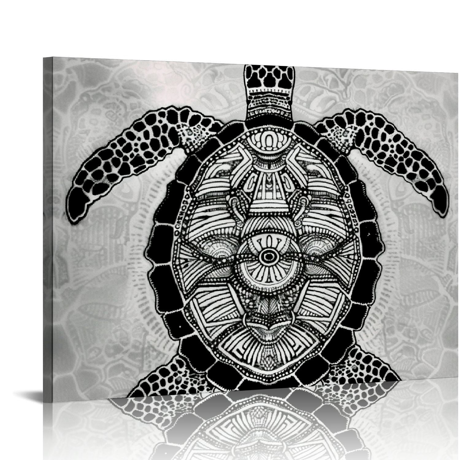 Orinice Turtle Black and White Pattern Fine Art Aesthetic Poster ...