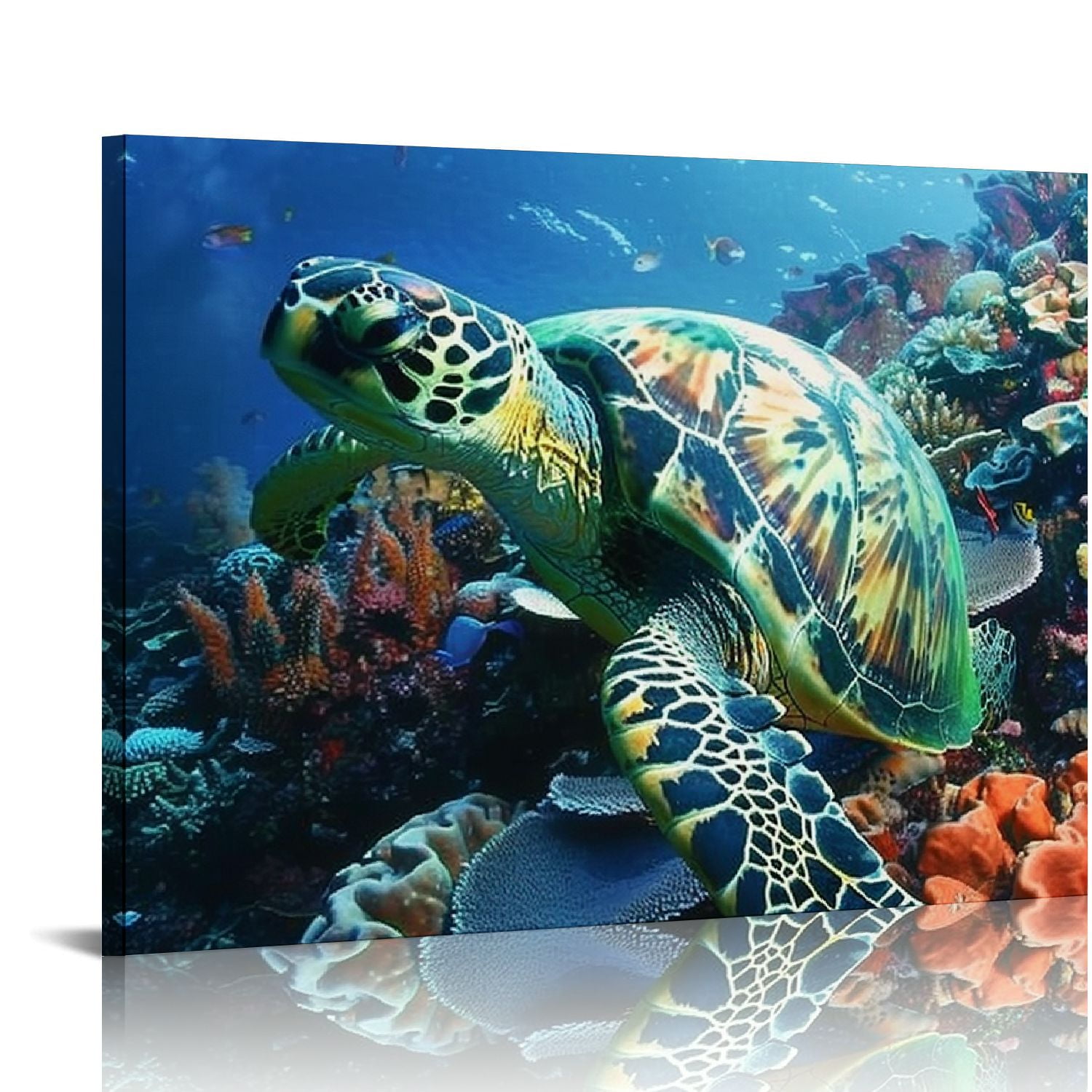 Orinice Turtle Coral Reef Underwater Fine Art Aesthetic Poster & Print ...
