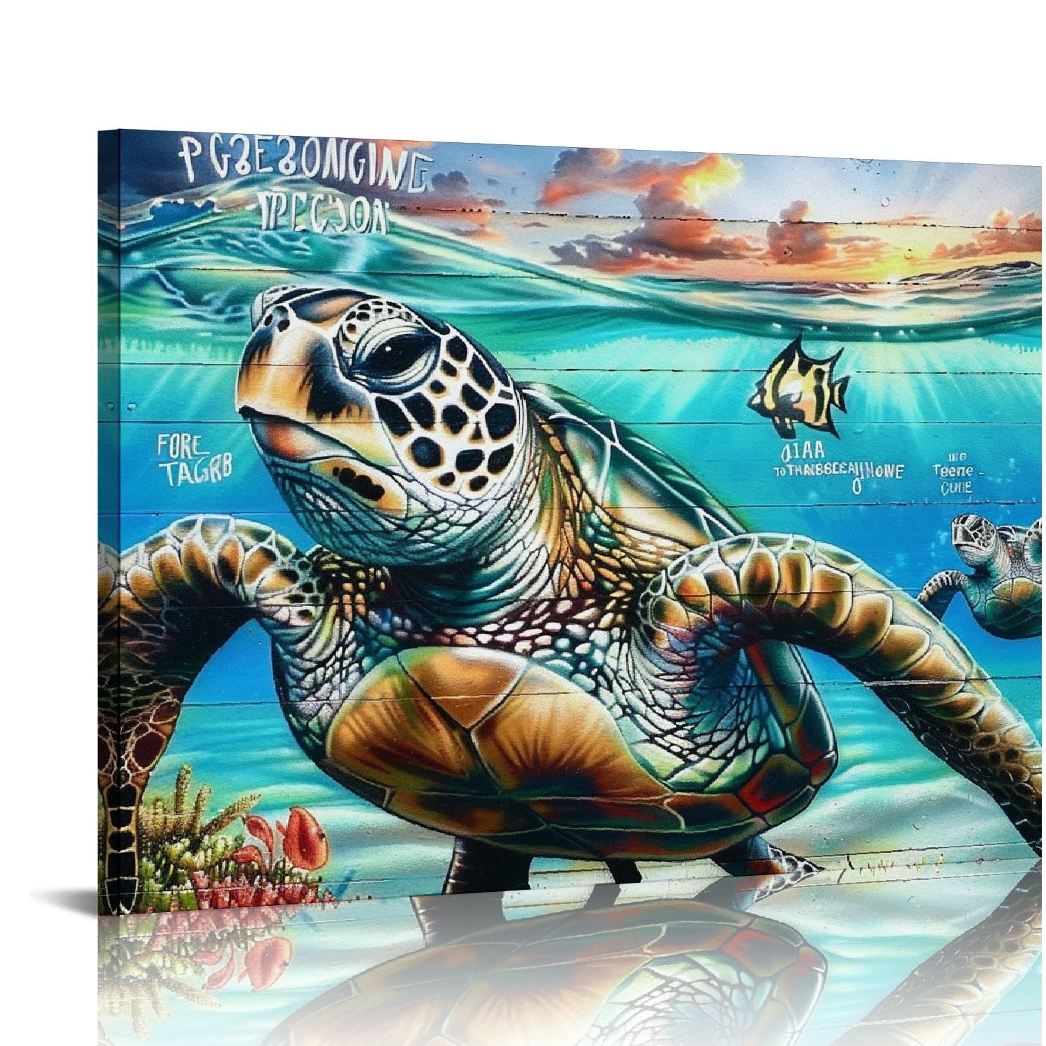 Orinice Turtle Ocean Mural Fine Art Aesthetic Poster & Print Wall ...