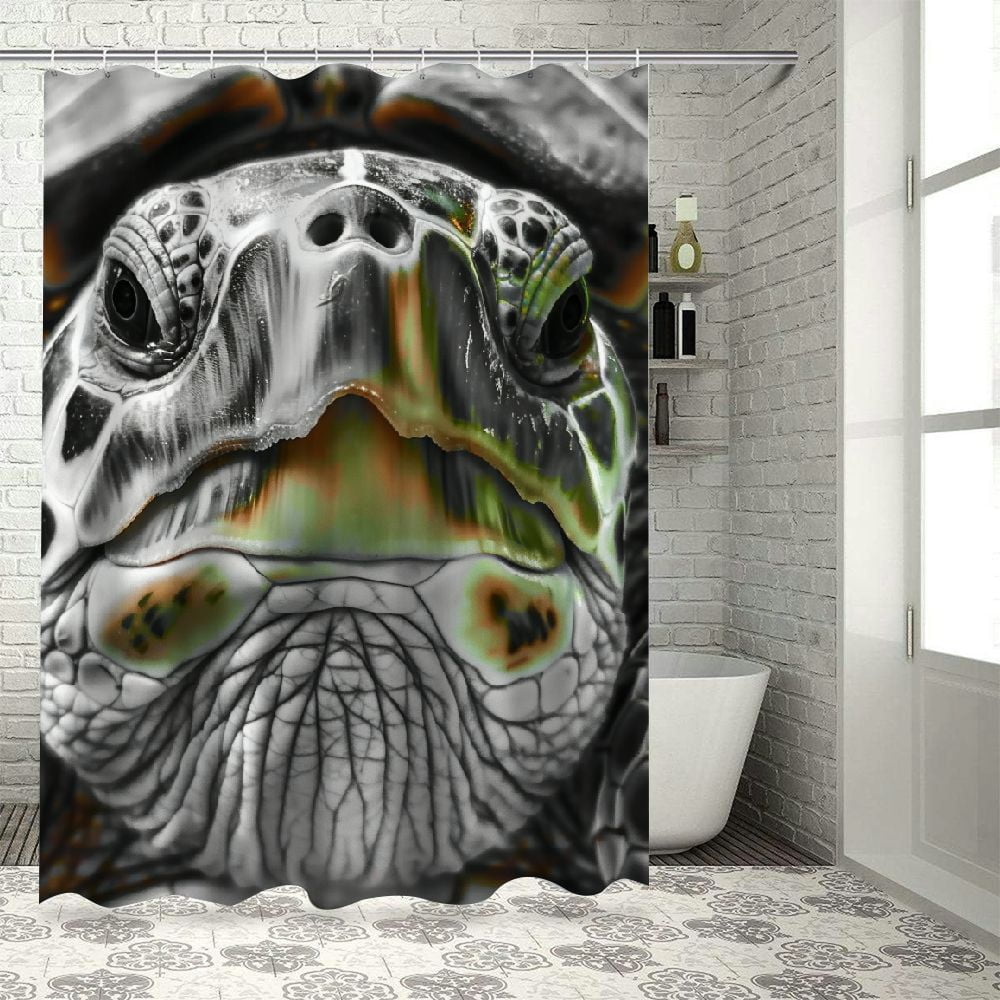 Orinice Turtle Shower Curtain for Bathroom, Black and White Boho Shower ...