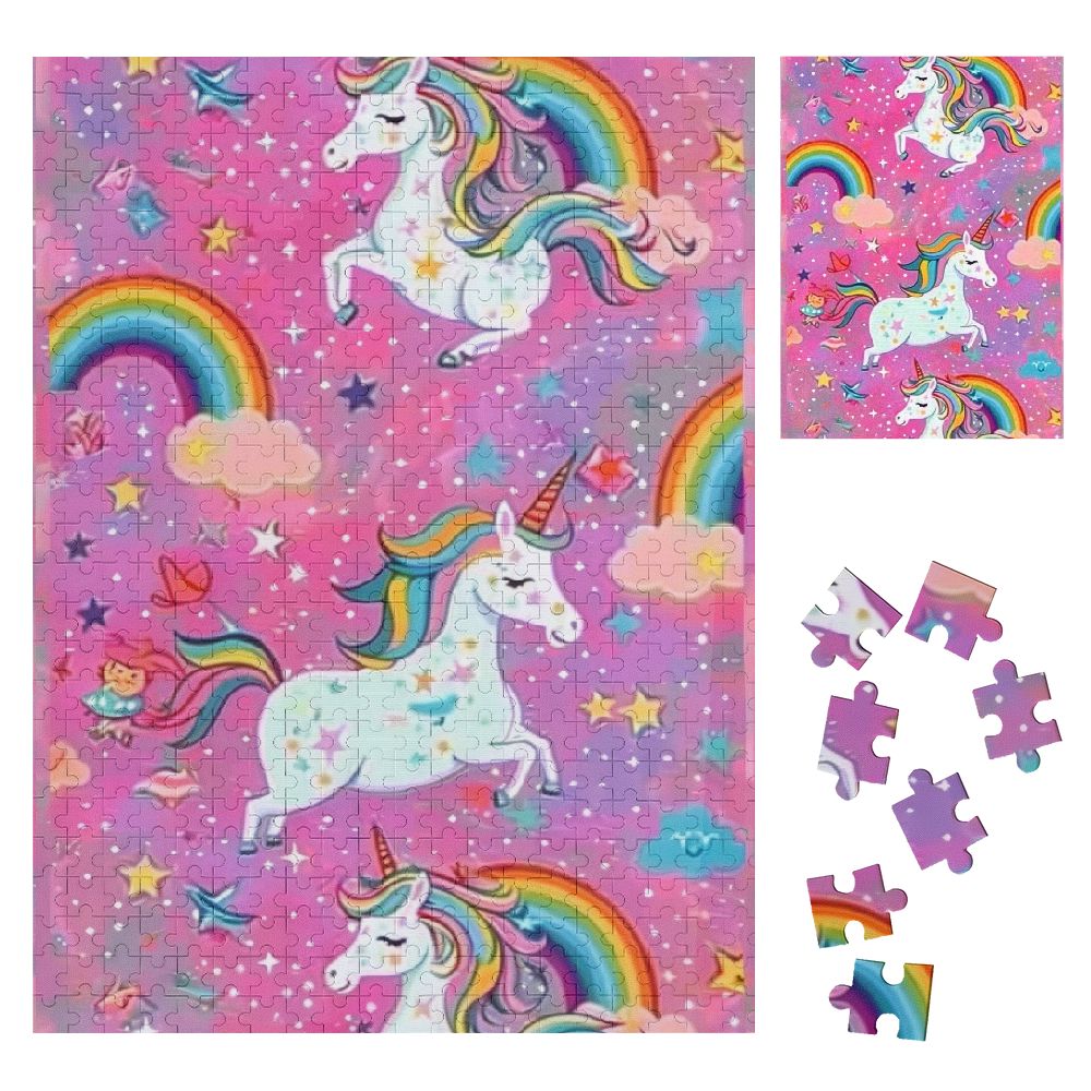 Orinice Unicorn Rainbows Stars Vertical Wooden Jigsaw Puzzle for Adults ...