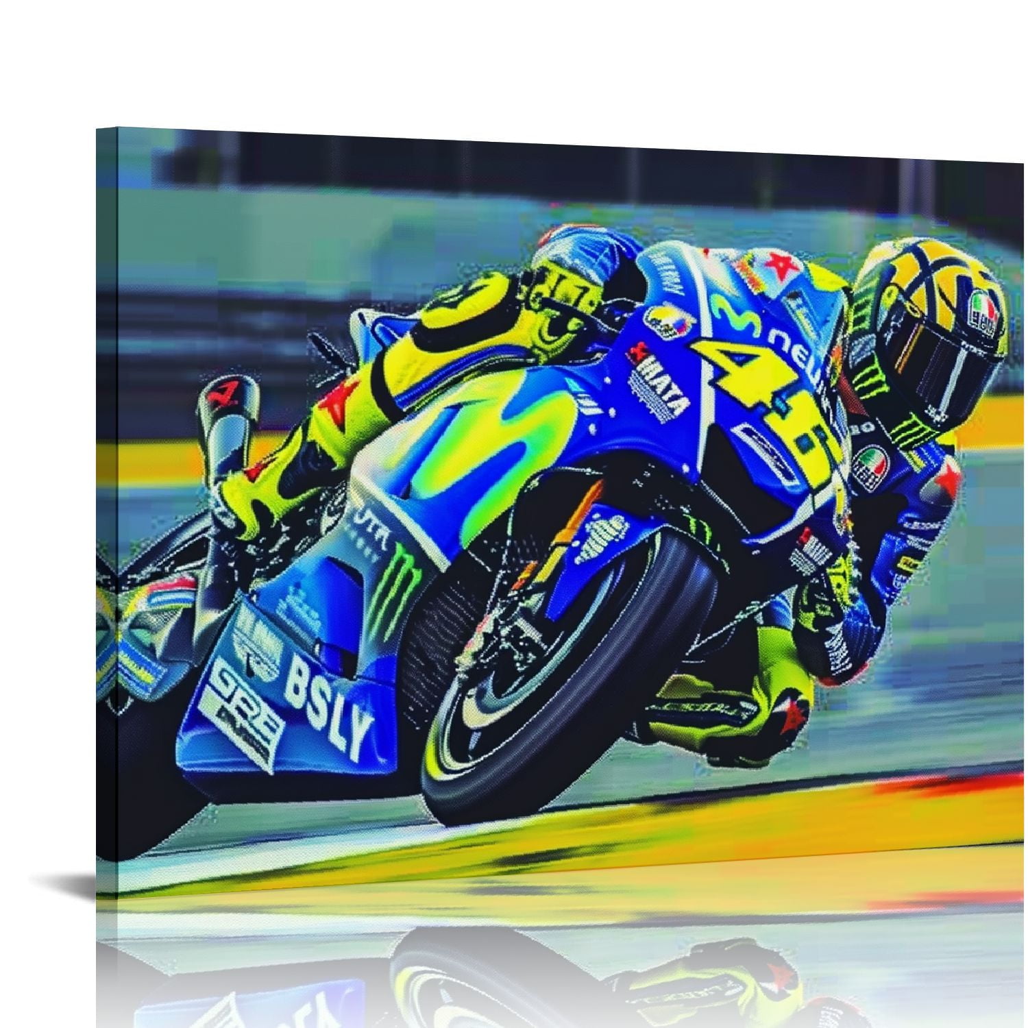 Orinice Valentino Rossi ArtFamous Motorcycle Racer Canvas Painting Wall ...