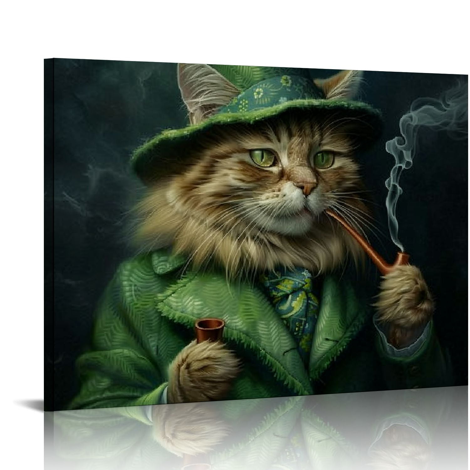Orinice Vintage Cat wall art Cat smoking cigar Picture wall decoration ...